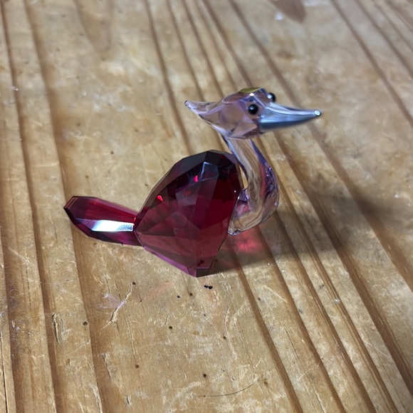 Swarovski | Art | Swarovski Pink And Silver Glass Art Bird Figurine ...
